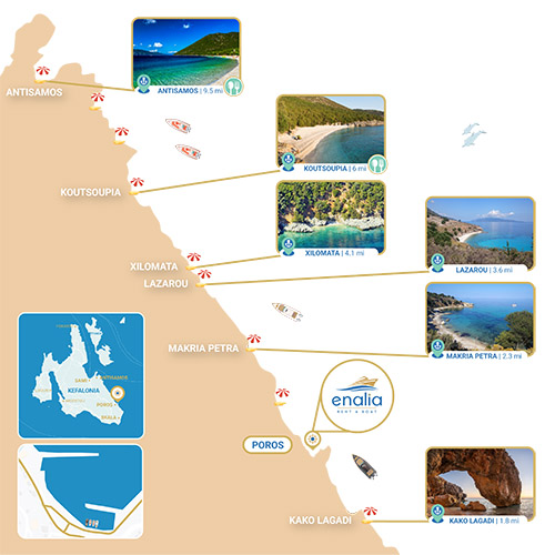 Routes - Enalia Rent a Boat Kefalonia
